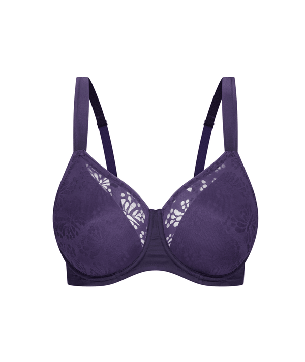 Triumph Lacy Minimizer 2 Pack Bra - Pink/Prussian Blue - Curvy Bras