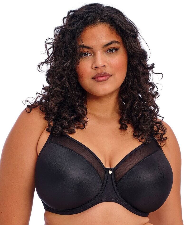 Elomi Smooth Underwire Moulded T Shirt Bra Black Curvy Bras