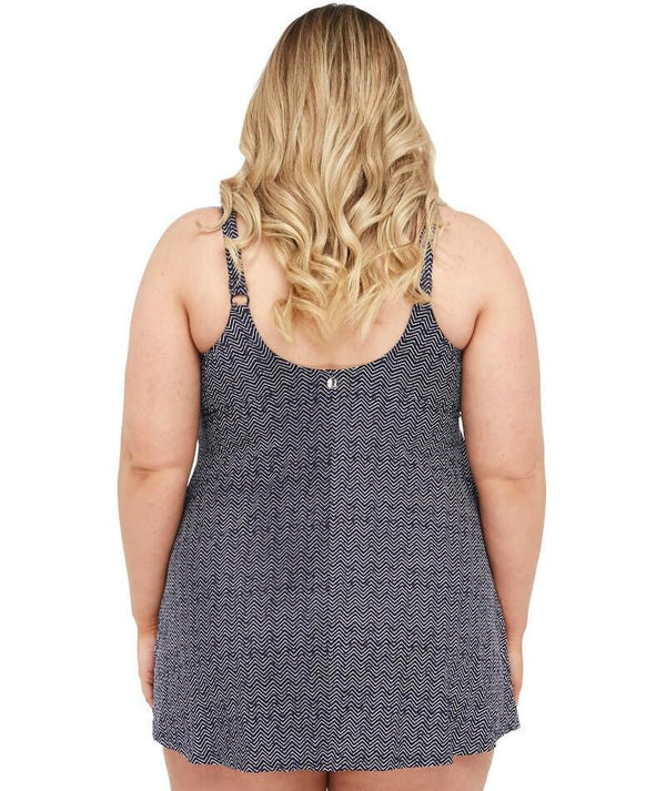 Artesands Zig Zag Delacroix Cross Over D-G Cup Swimdress - Navy - Curvy ...