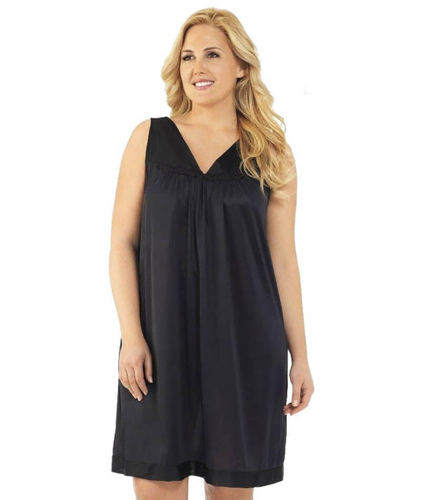 Exquisite Form Short Gown Plus - Midnight Black - Curvy Bras
