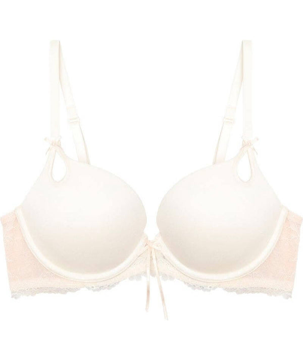Bendon Keyhole Boost Bra - Pristine/Silver Peony - Curvy Bras
