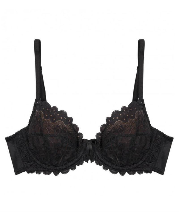 Bendon Yvette Lace Underwire Bra - Black - Curvy Bras