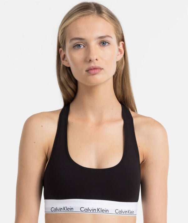 Calvin Klein Modern Cotton Unlined Bralette Black Curvy Bras