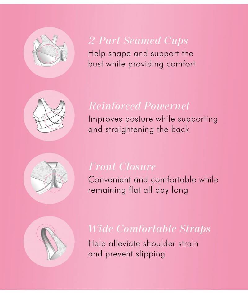 Exquisite Form Fully Front Close Wire-free Posture Bra With Lace - Wal ...