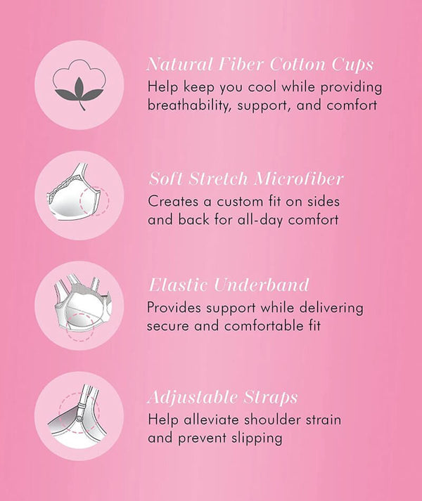 Exquisite Form Fully Cotton Soft Cup Wire-free Bra With Lace - Damask ...