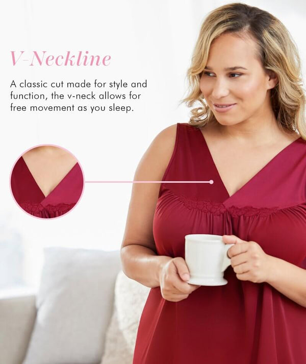 Exquisite Form Short Gown - Sangria - Curvy Bras