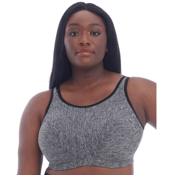 Goddess Sport Wirefree Sports Bra - Pewter Heather - Curvy Bras