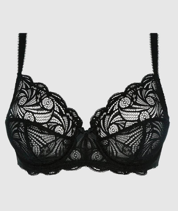 Sans Complexe Ariane Full Cup Underwired Lace Bra - Black - Curvy Bras